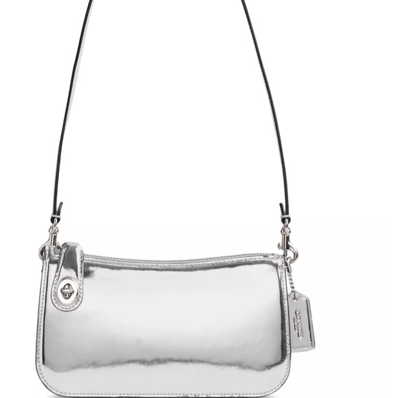 Coach | Bags | Coach Mirror Metallic Leather Penn Color Silver | Poshmark